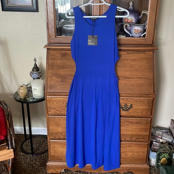 See You Monday | Dresses | See You Monday Blue Sleeveless Maxi Dress ...